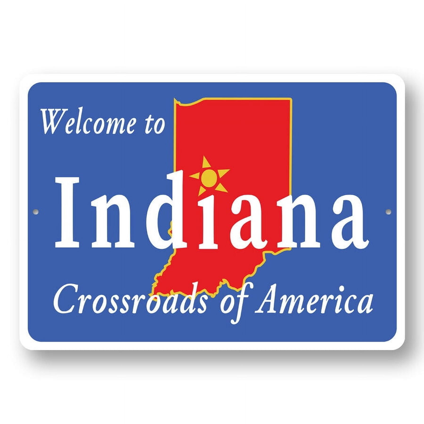 Welcome To Indiana Metal Sign Metal Sign Size: 16 x 12 Inch - Walmart.com