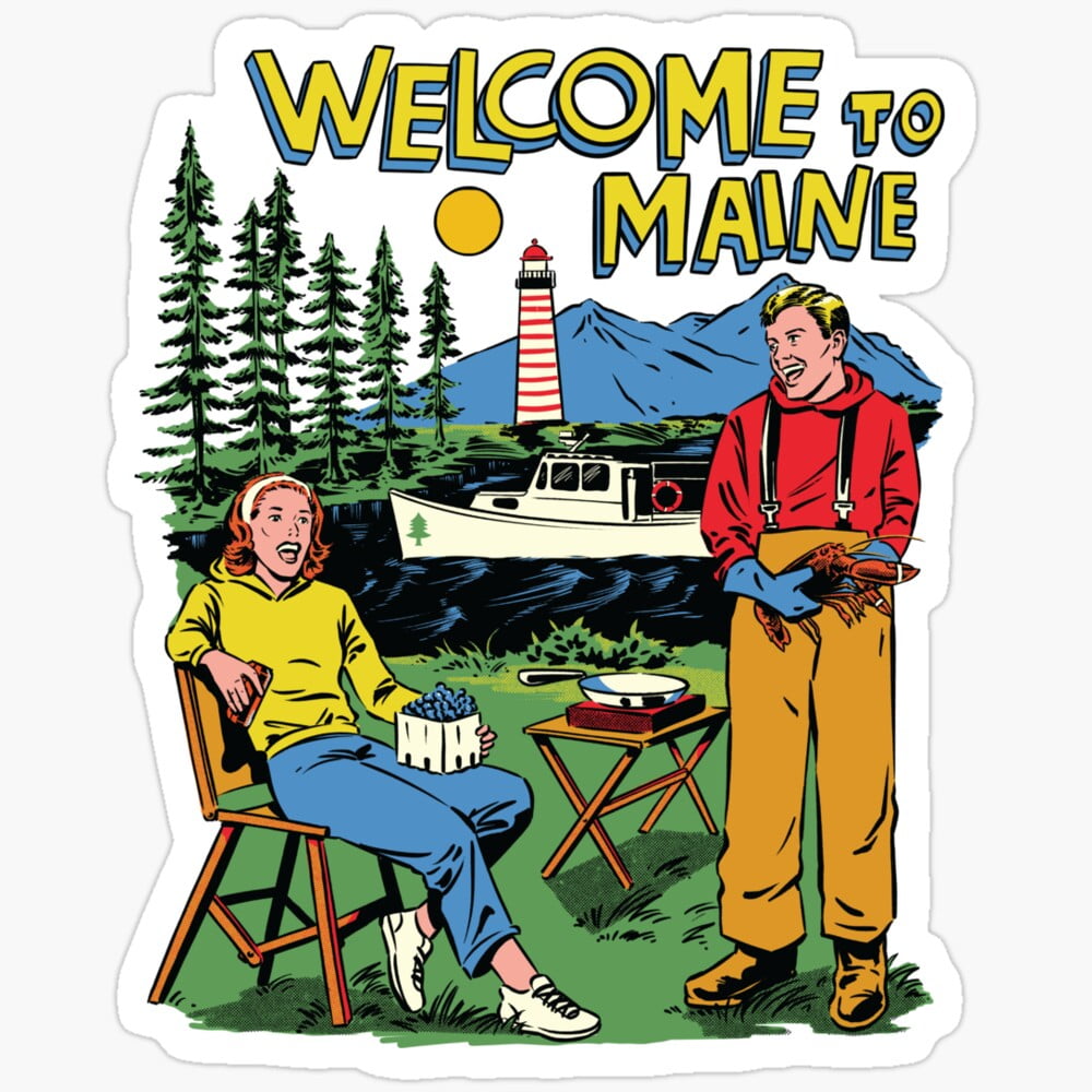 Welcome To Maine Sticker Phone Decal Water Bottle Stickers Car Decals ...