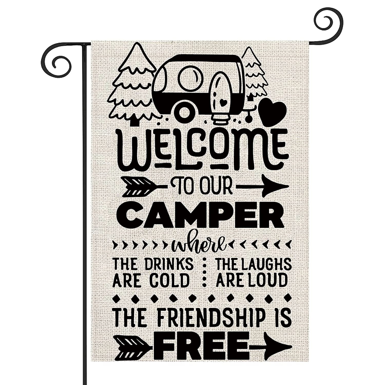 Welcome To Our Camper Garden Flag Camping Gift Outdoor Yard House ...