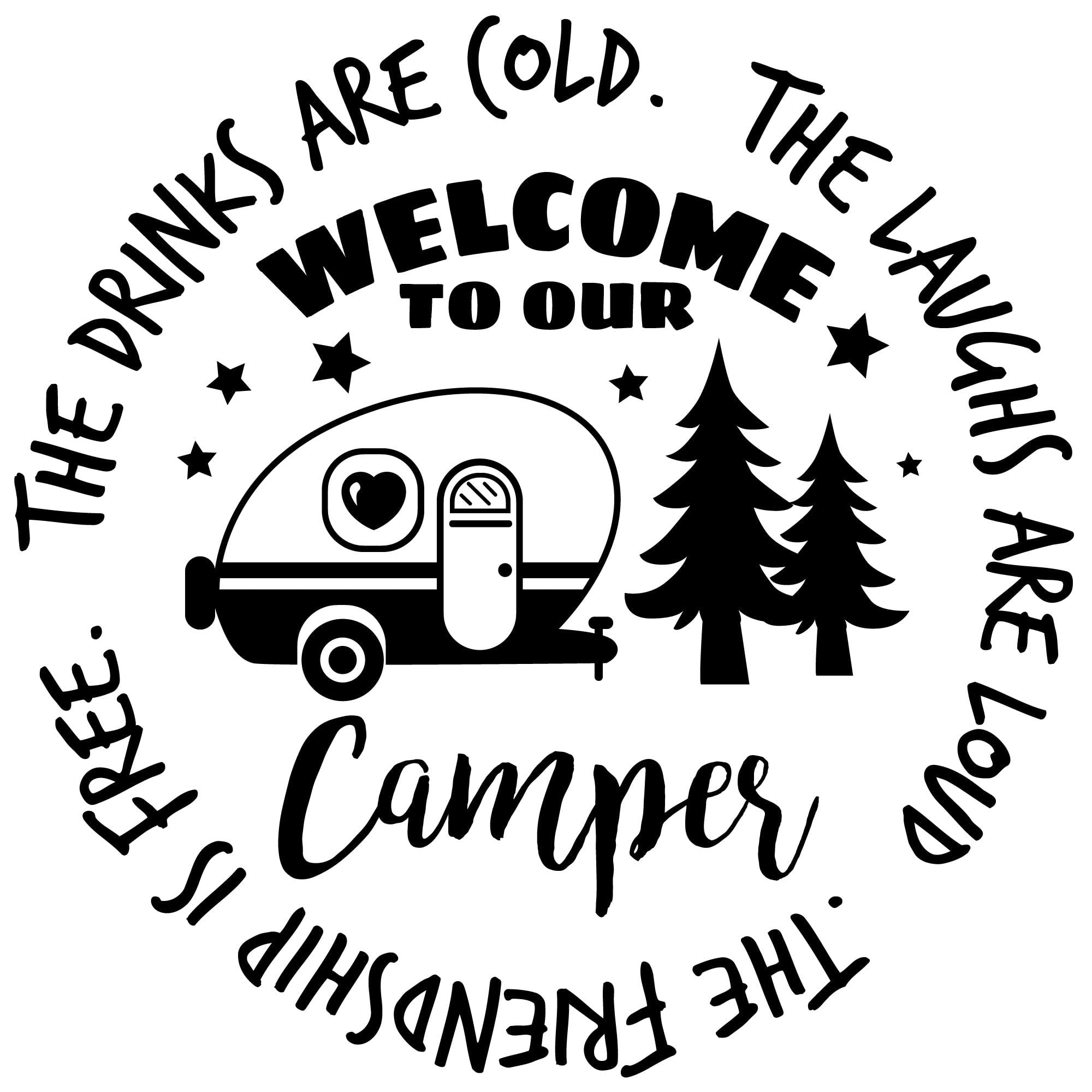 Welcome To Our Camper Sign RV Camping Door Decal Sticker - Walmart.com