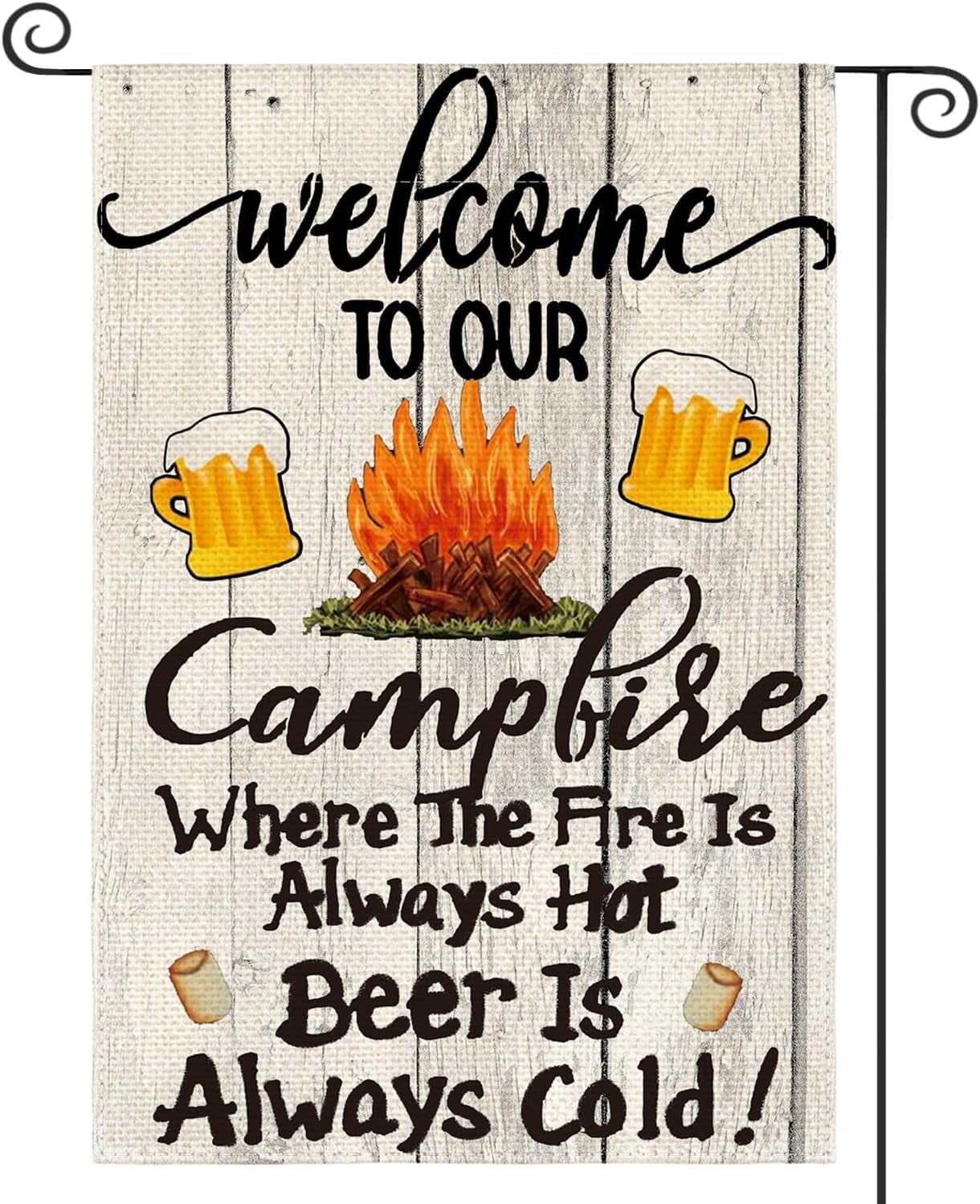 Welcome To Our Campsite Camping Garden Flag 12x28 inch Double Sided ...