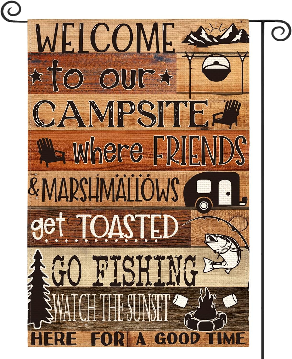 Welcome To Our Campsite Camping Garden Flag 28x40 inch Double Sided, A ...