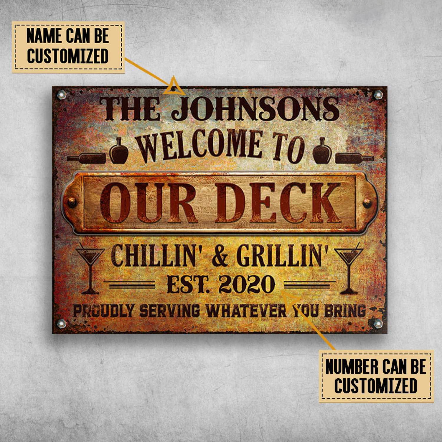 Welcome To Our Deck, Chillin' And Grillin', Proudly Serving Whatever ...
