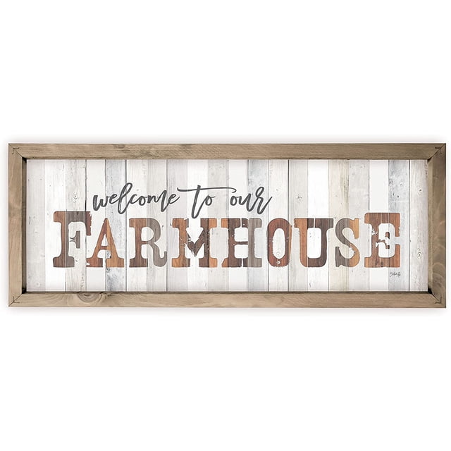 Welcome To Our Farmhouse Rustic Framed Wood Farmhouse Wall Sign 6x18 ...