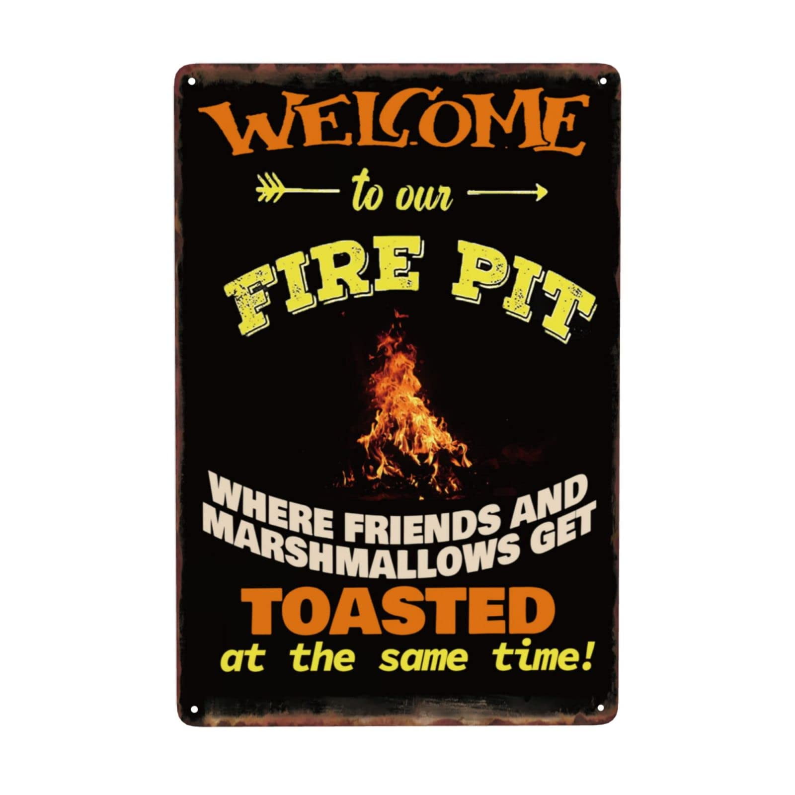 Welcome To Our Fire Pit Aluminum Sign Metal Vintage Wall Decor Country ...