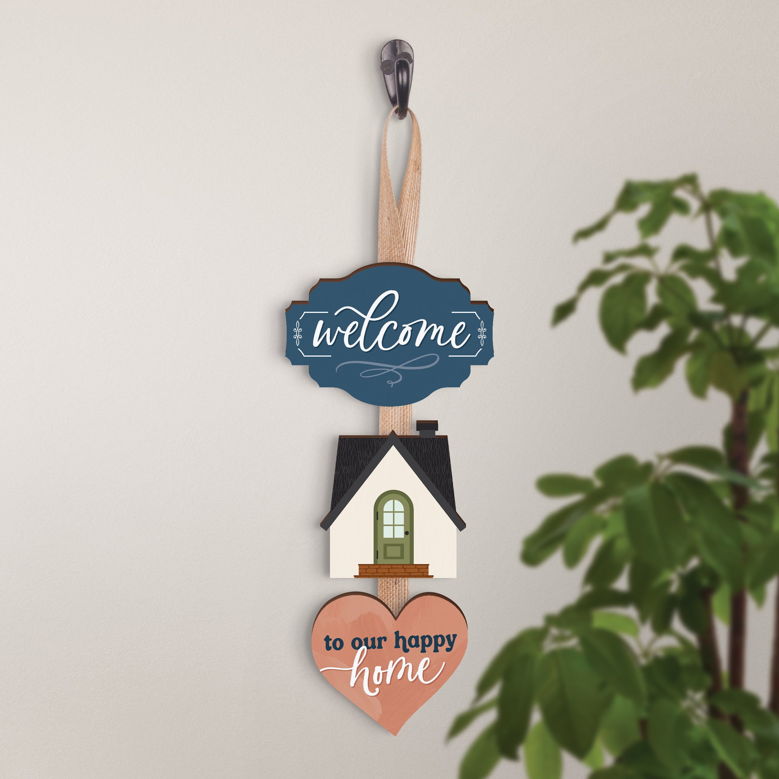 Welcome To Our Happy Home String Sign - Walmart.com