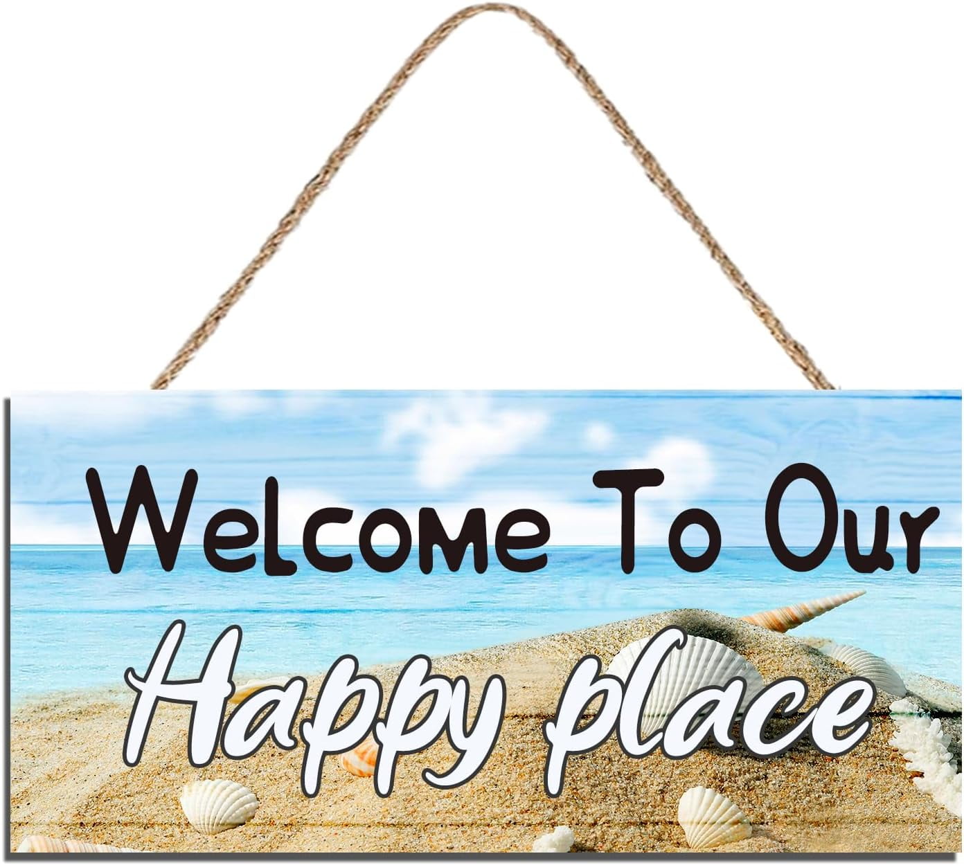 Welcome To Our Happy Place Sign House Home Wall Decor Welcome Signs ...