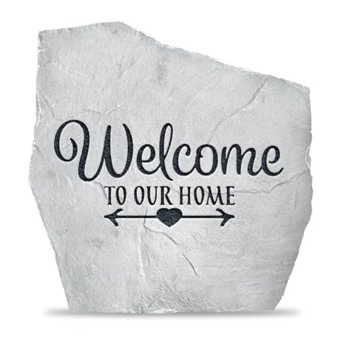 Welcome To Our Home Engraved Garden Rock - Landscape Rock - Greystone ...