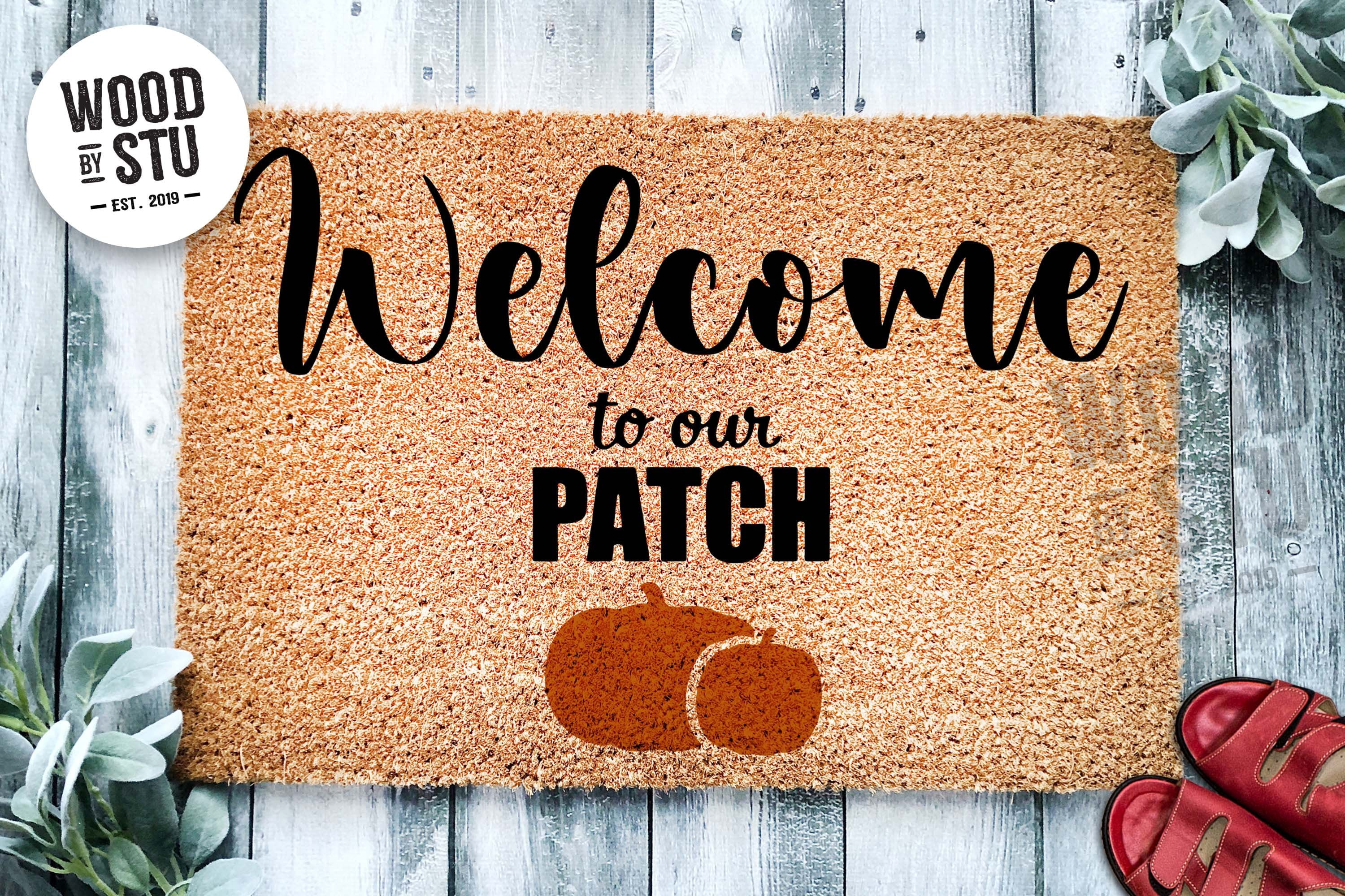 Welcome To Our Patch Pumpkin Door Mat | Cute Doormat | Halloween Gift ...
