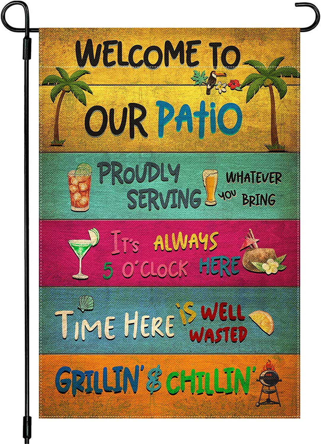 Welcome To Our Patio Garden Flag, 12x18 Inch Party Decorations, Summer ...