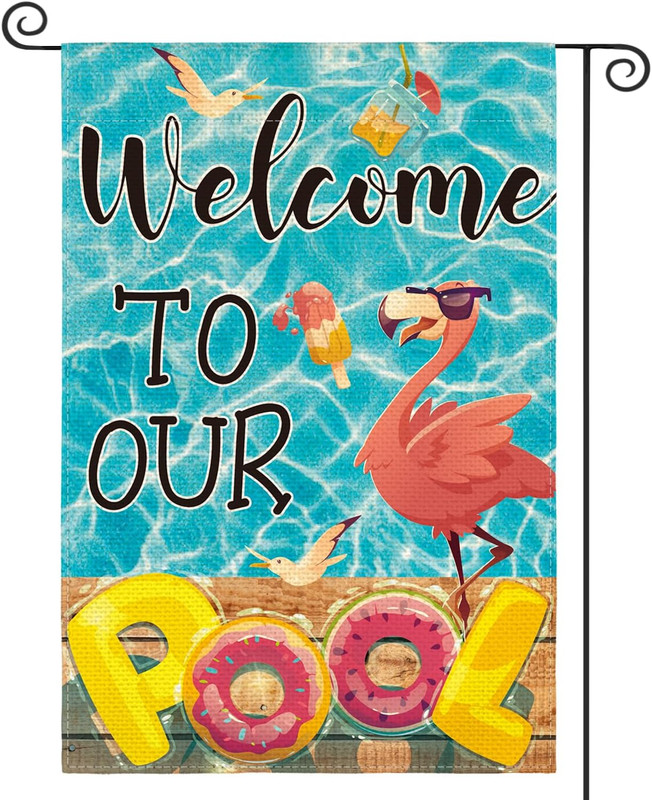 Welcome To Our Pool Garden Flag 12x18 Inch Double Sided Outside ...