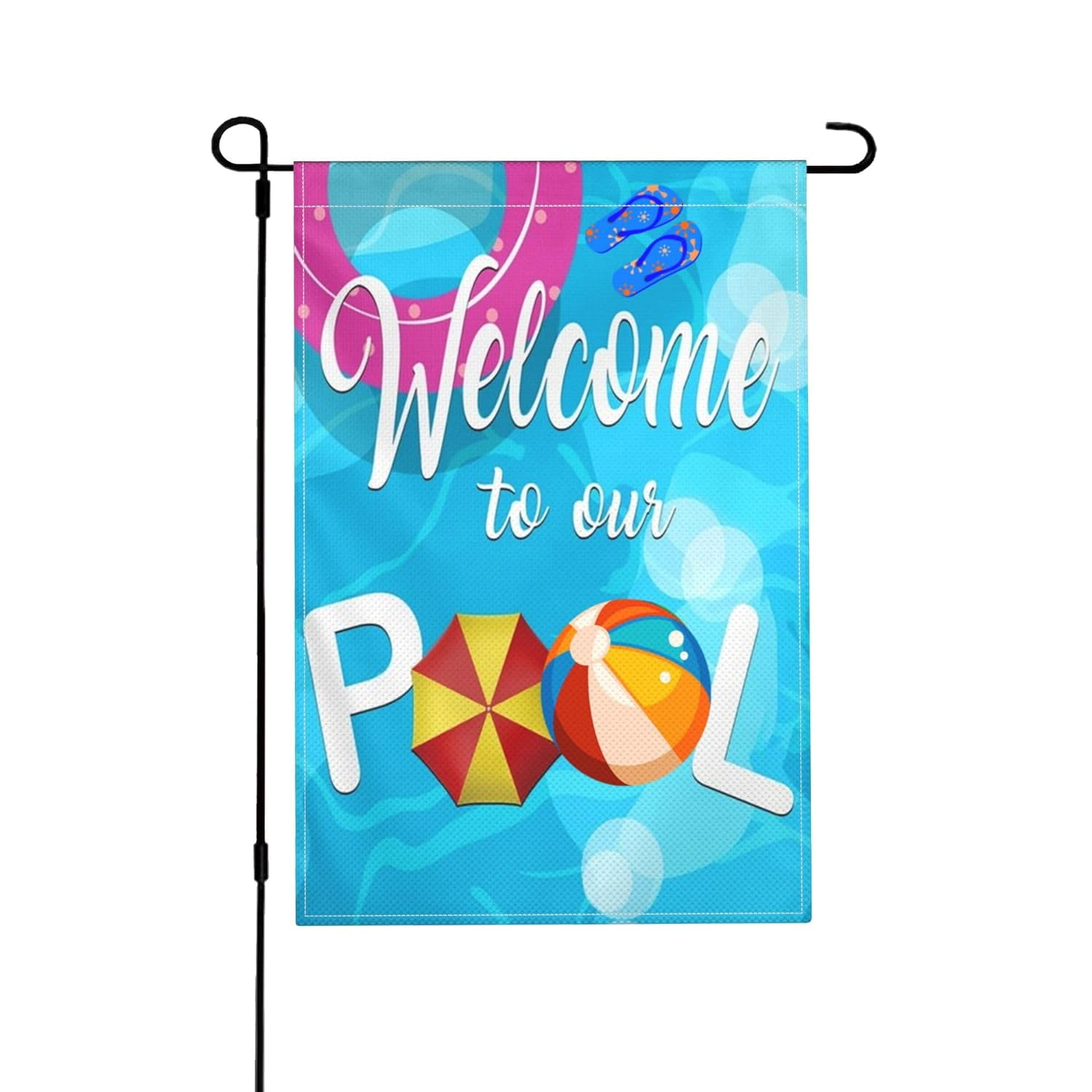 Welcome To Our Pool Home Garden Flag for Outside Hanging Decorations ...