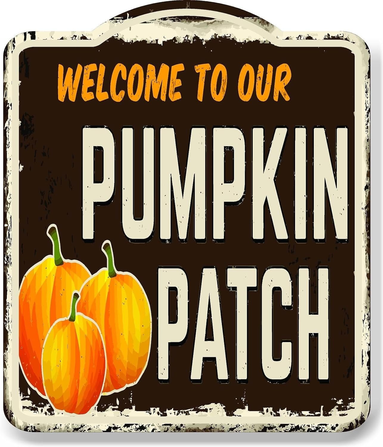 Welcome To Our Pumpkin Patch Vintage BLACK Aluminium Composite Sign 8.5 ...