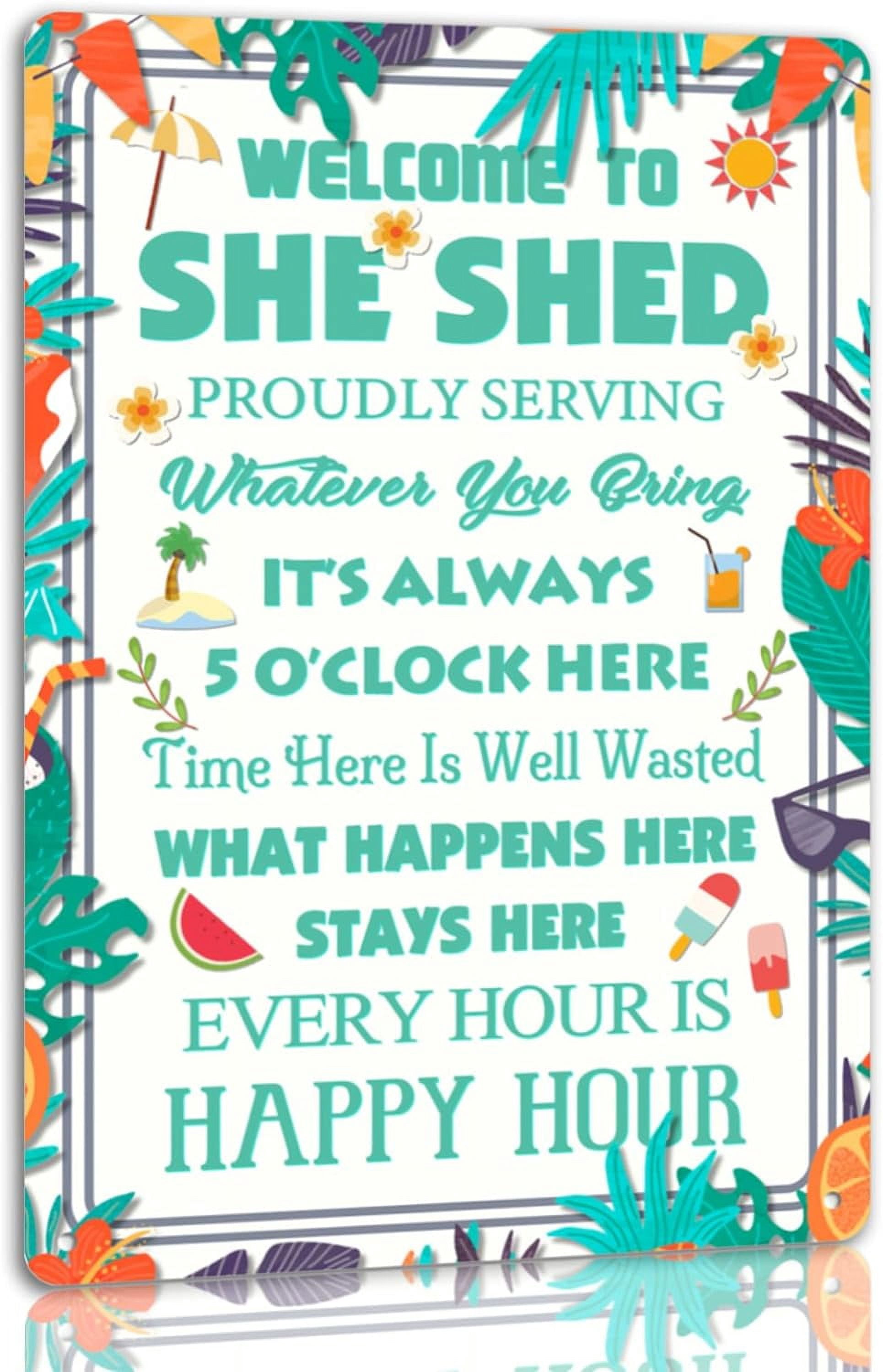Welcome To She Shed Tin Sign Vintage She Shed Metal Signs Funny Wall ...
