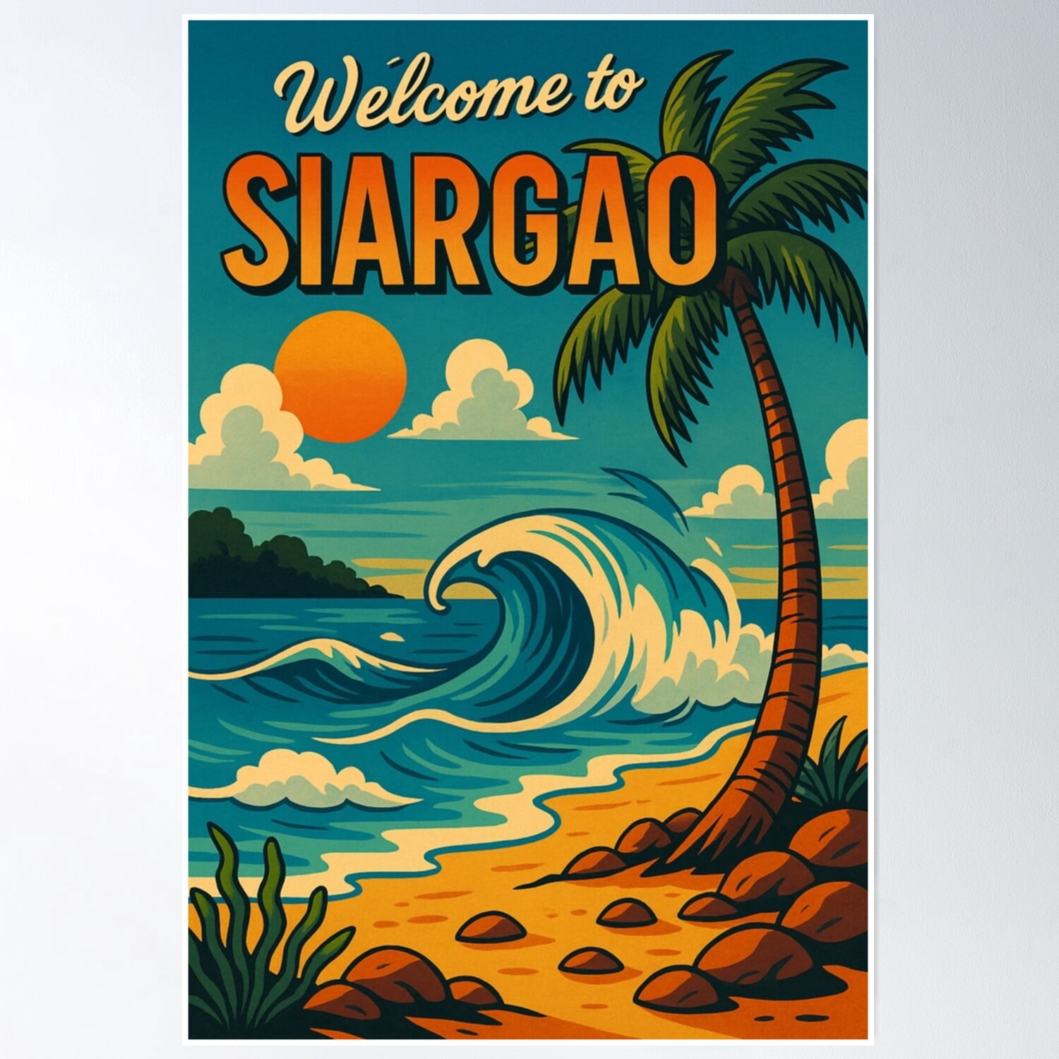 Welcome To Siargao – Philippine Island Surf And Sunset Coastline Poster ...