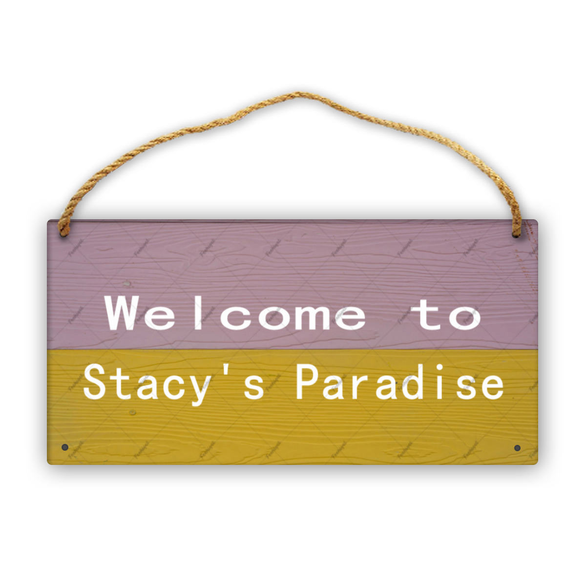 Welcome To Stacy'S Paradise Sign For Home Decor - Wooden Plank Rustic ...