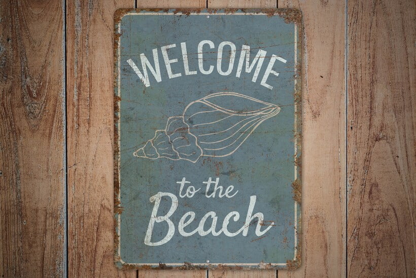 Welcome To The Beach Beach House Sign Beach Sign Vintage Style Sign ...