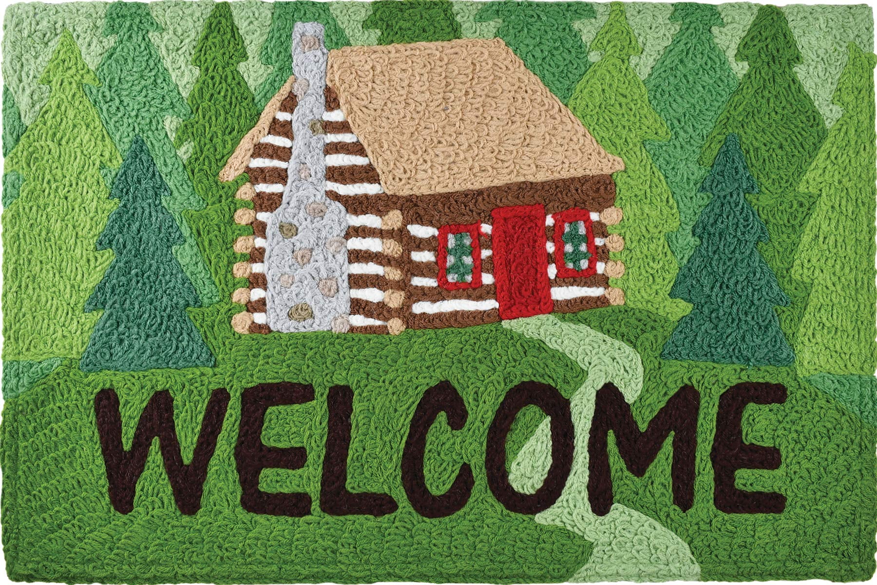 Welcome To The Cabin Jellybean Accent Washable Rug 20" x 30" JB-BBS003 ...