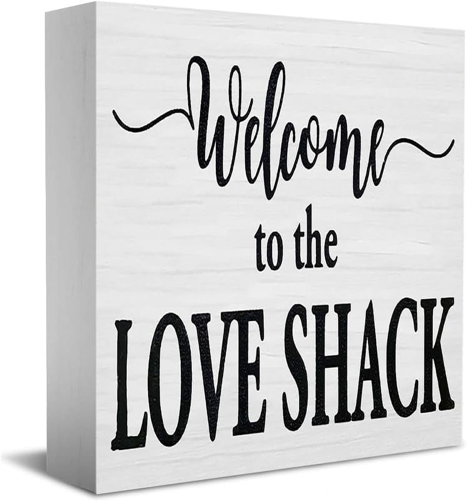 Welcome To The Love Shack Sign Cottage Door Hanger Vacation Wooden Box ...
