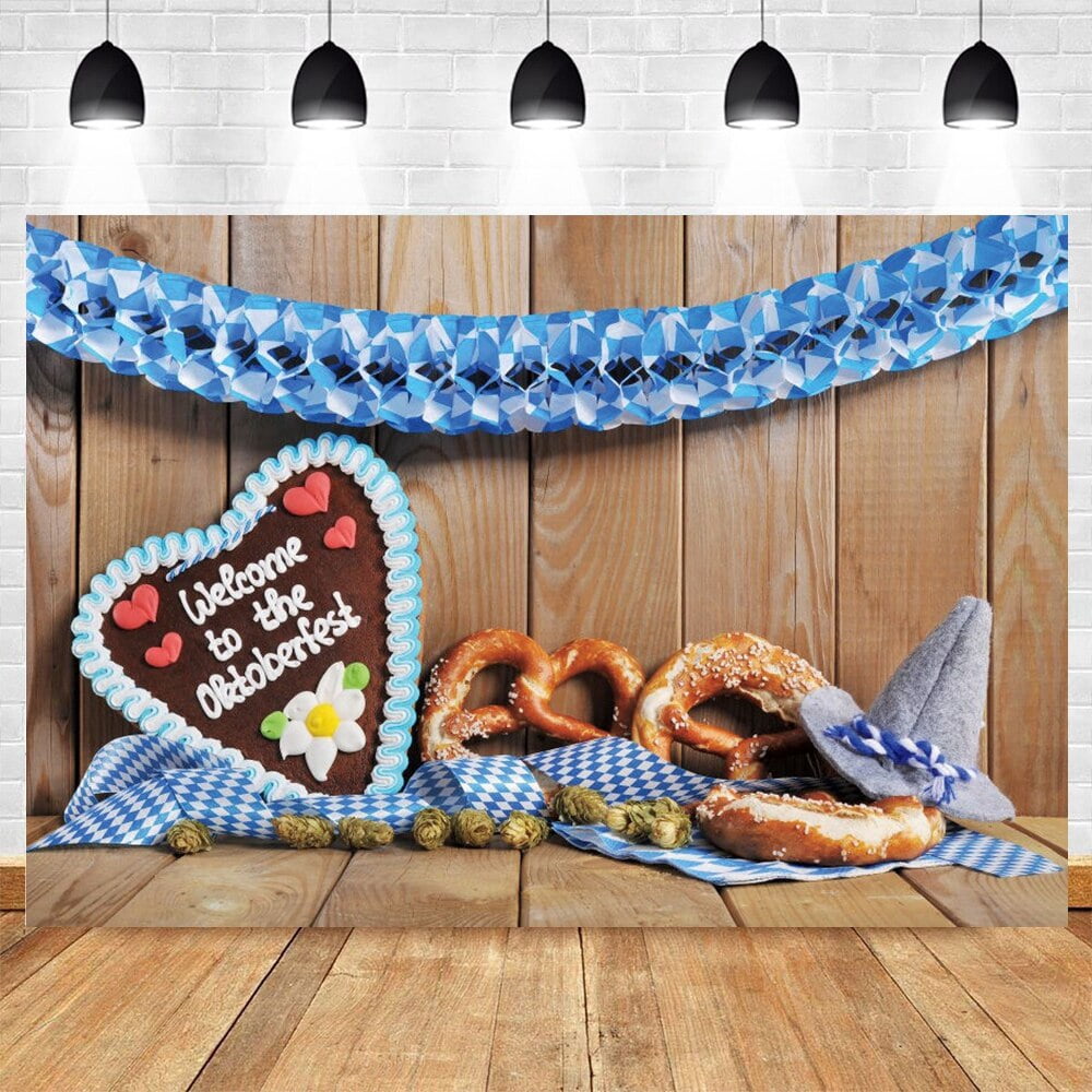 Welcome To The Oktoberfest Backdrop Photography Beer Bread Wood Board ...