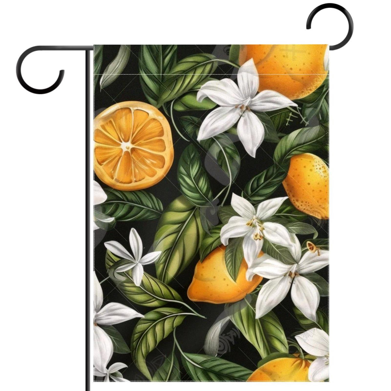 Welcome Tropic Lemon Fruits with Leaves Flowers Garden Flag, Vertical ...