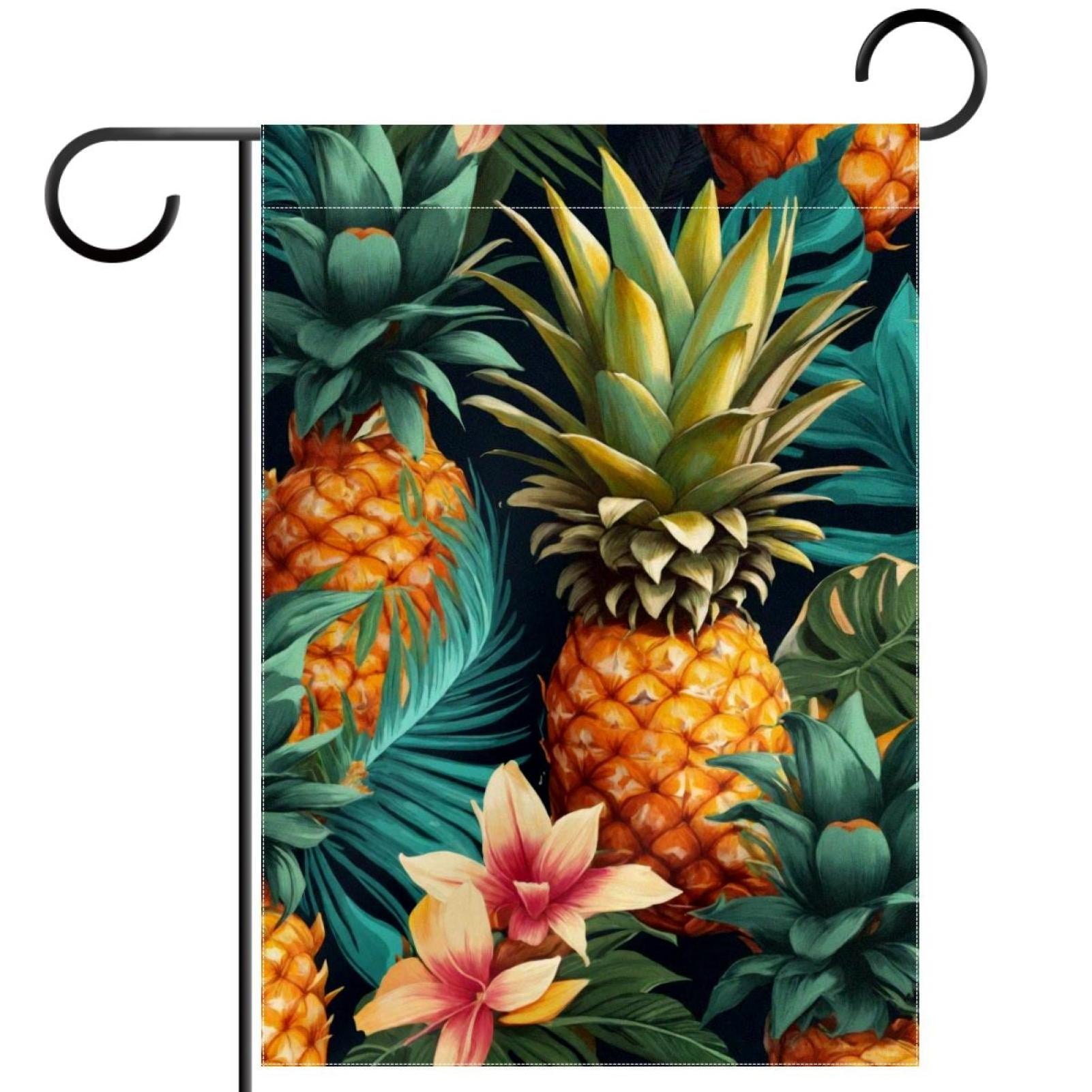 Welcome Tropical Pineapples Garden Flag, Vertical Double Sided Small House Flag, Yard Farmhouse ...