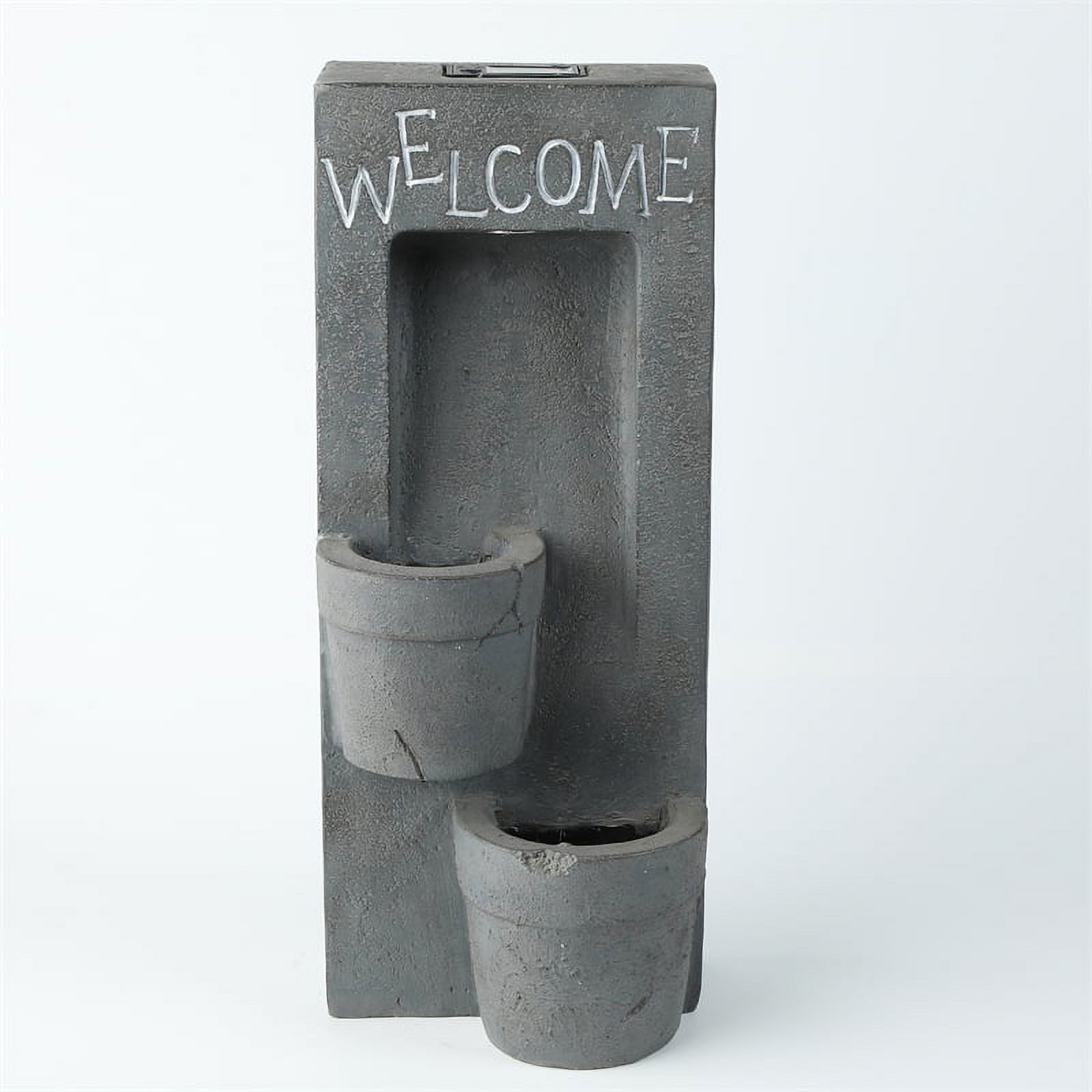 Welcome Two Pot Planter Station with Solar Light - Walmart.com