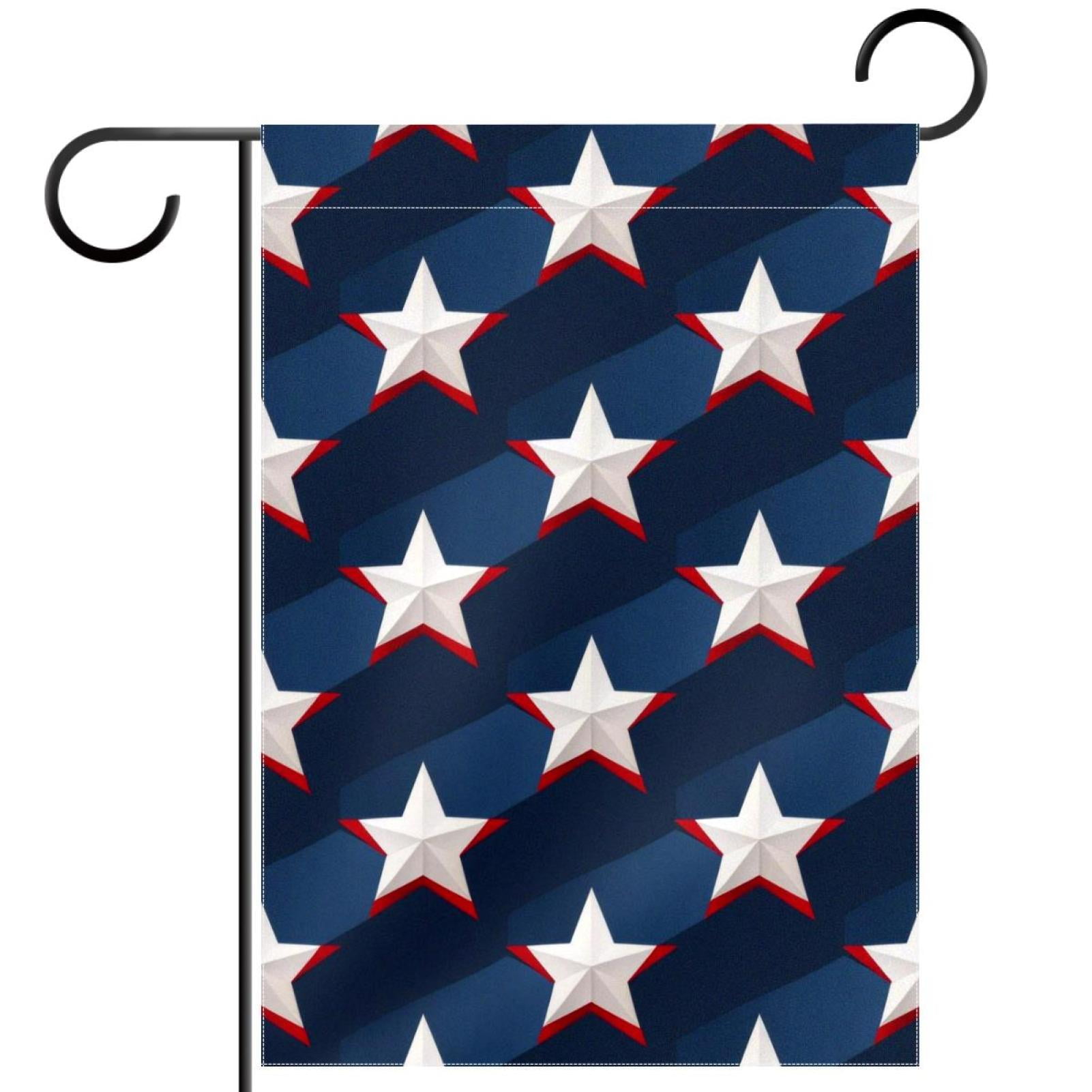 Welcome USA Five-pointed Star Navy Blue Garden Flag, Vertical Double ...