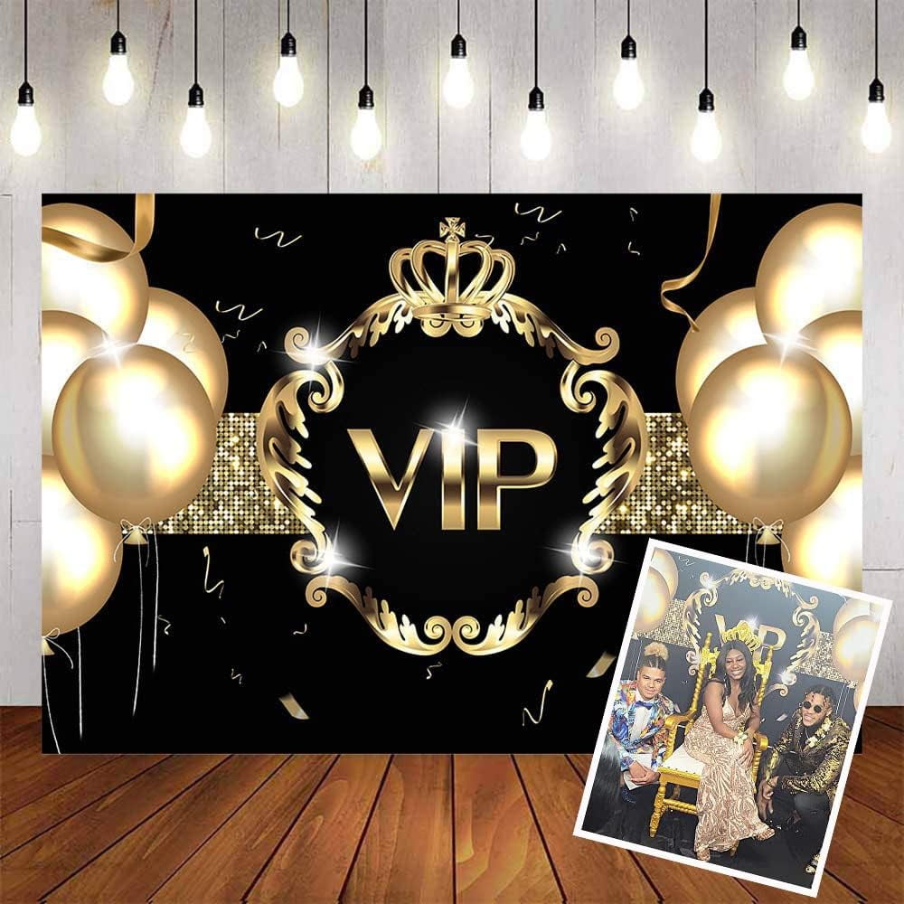 Welcome VIP Backdrops Black and Gold VIP Backgrounds for Birthday Party ...