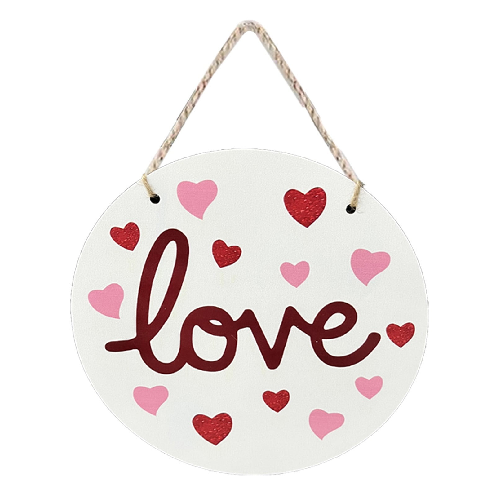 Welcome Valentine's Day Front Door Sign, Red Love Heart Wood Door ...