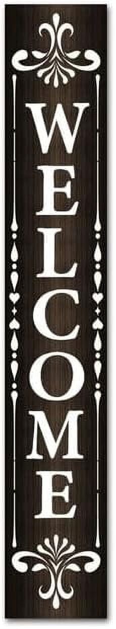 Welcome Vertical Signs for Front Door Porch Standing Sign Hanging Wood ...