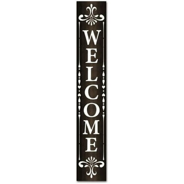 Evursua Outdoor Hanging Decor, 47 Inch Tall White Welcome Sign for ...