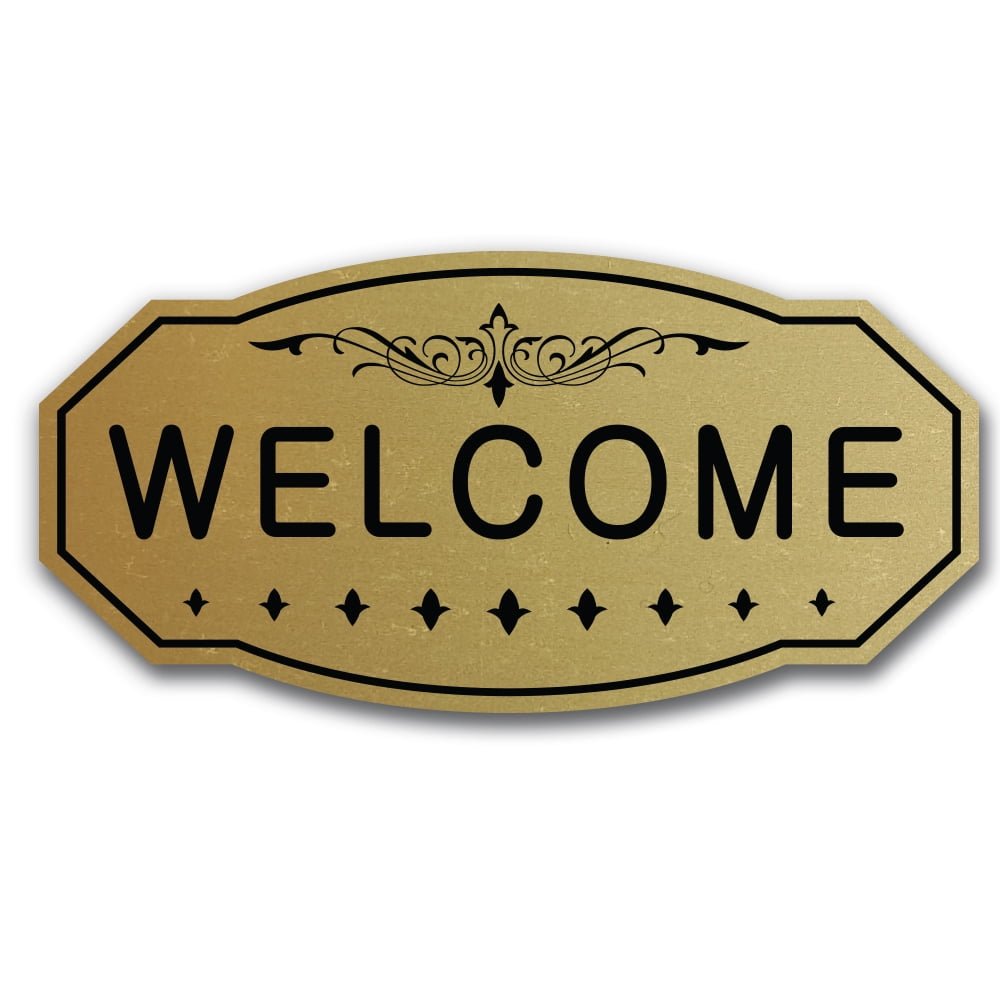 Welcome Victorian Sign (Brushed Gold) - Large 5" X 10" - Walmart ...