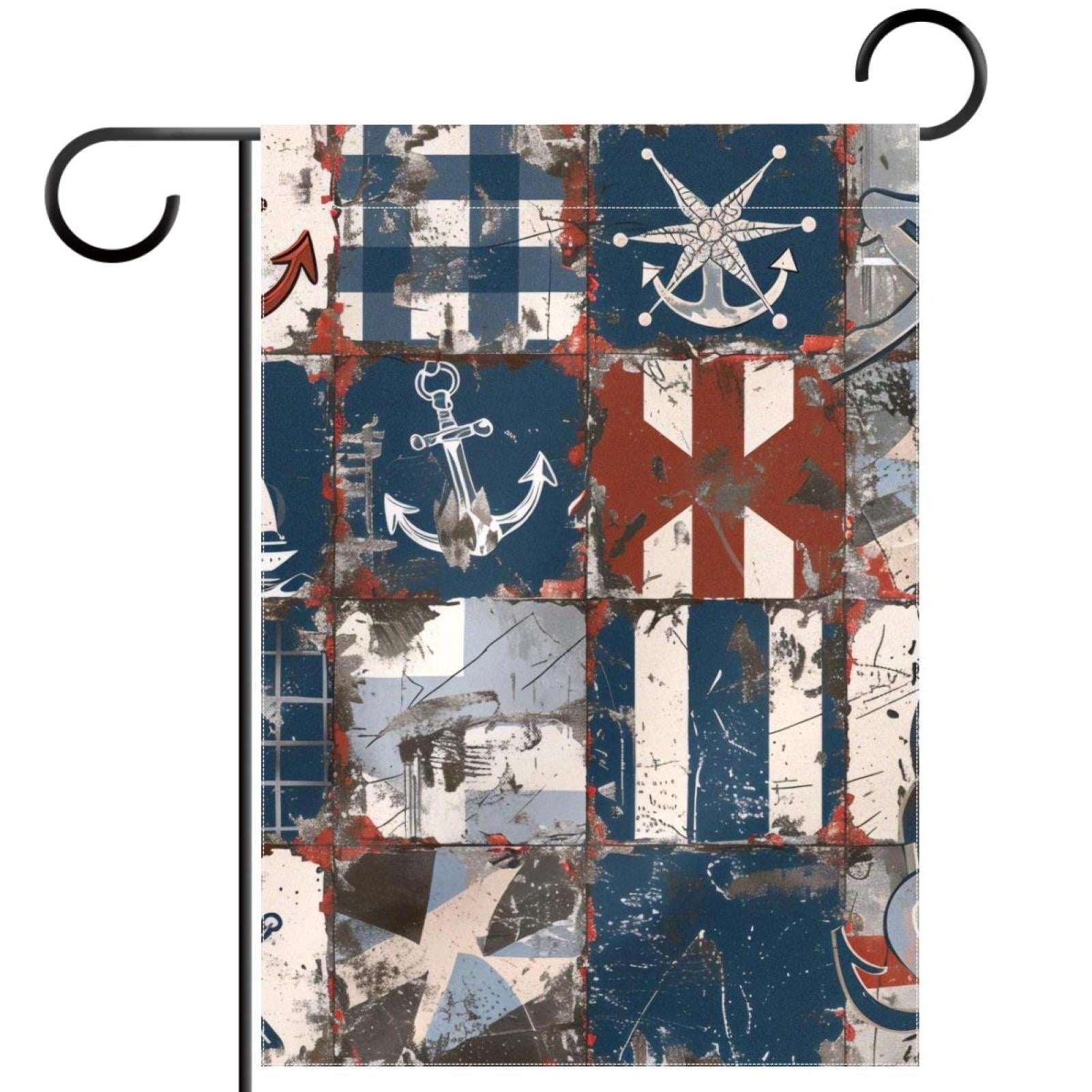 Welcome Vintage Nautical Style Marine Sailing Elements Garden Flag ...