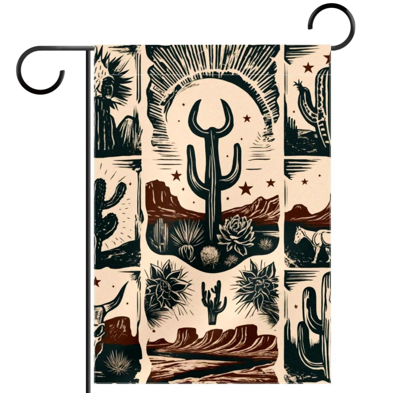 Welcome Vintage Western Boho Set Garden Flag, Vertical Double Sided ...