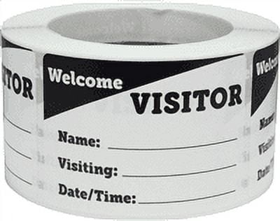 Welcome Visitor Stickers, 2.5 x 3.5 Inches Wide, 500 Labels on a Roll ...