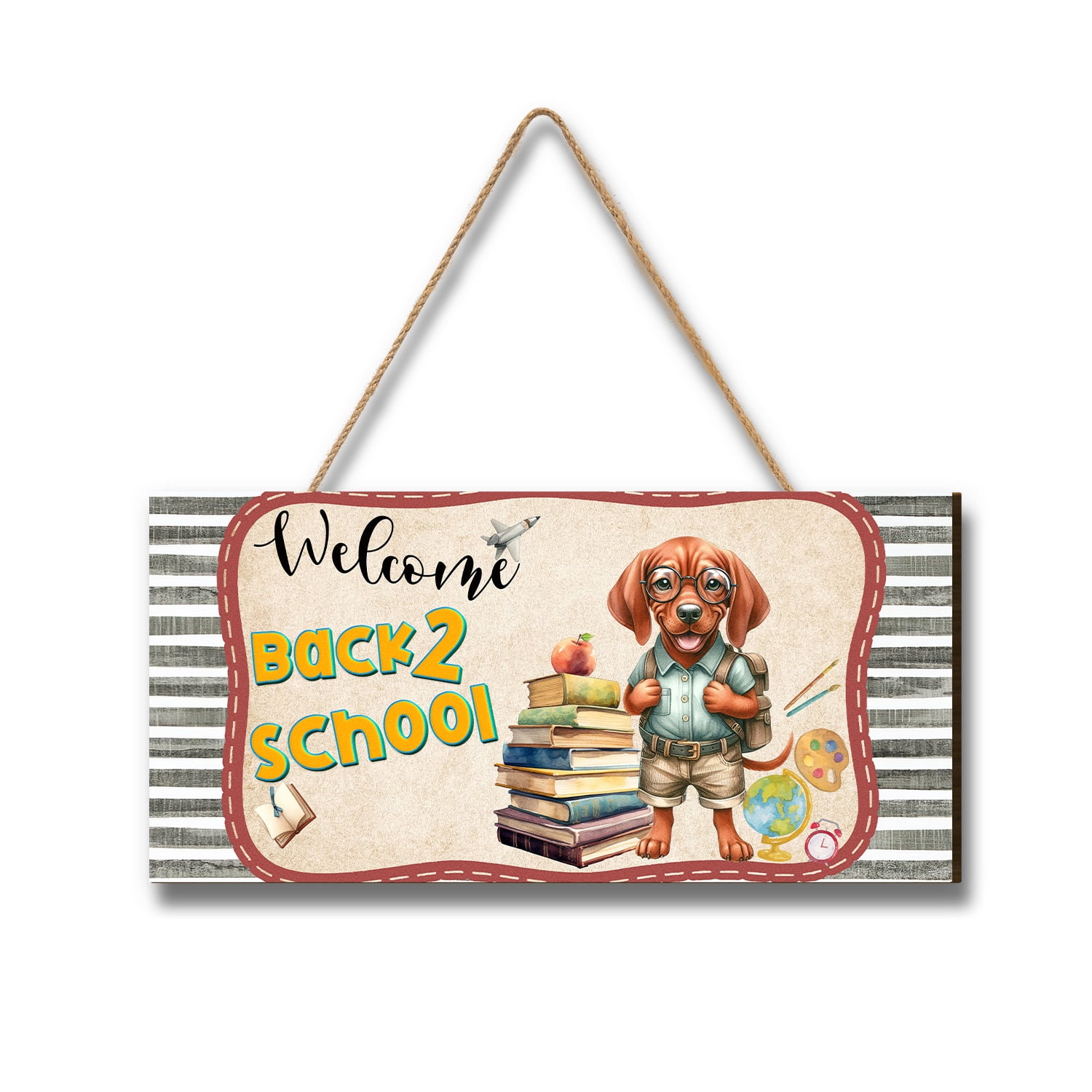Welcome Vizsla Back to School Vintage Retro Landscape Wood Sign Vizslas ...