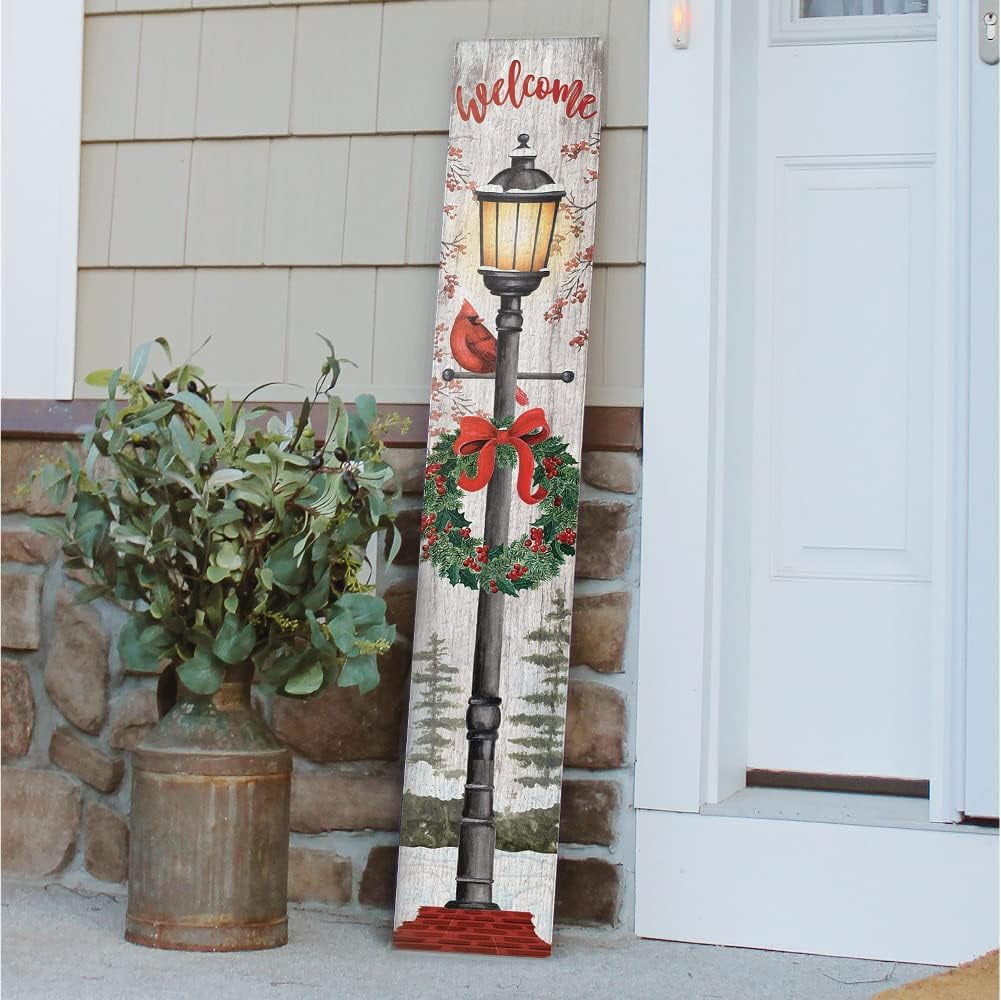 Welcome W/Lanern On Bricks Porch Board Welcome Sign porch leaner for ...