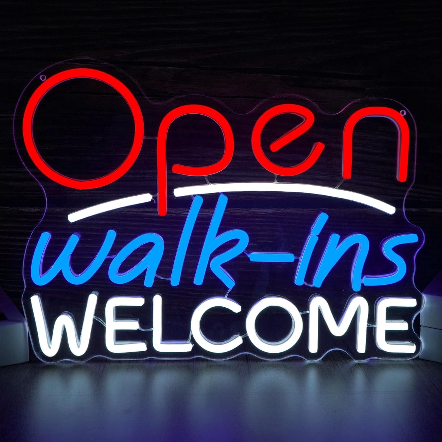 Welcome Walk-ins Neon Sign - Open for Business Light Dimmable Large ...