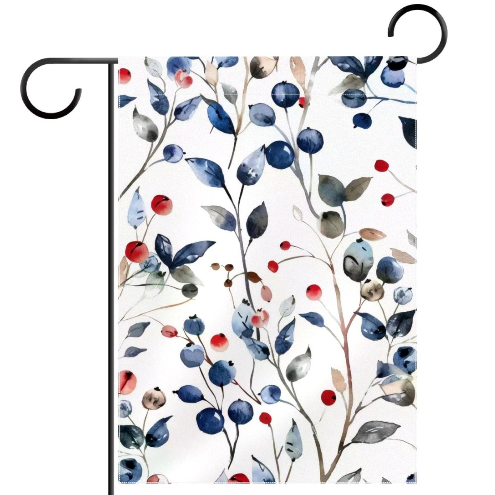Welcome Watercolor Sprigs of Plants and Wild Berries Pattern Garden ...