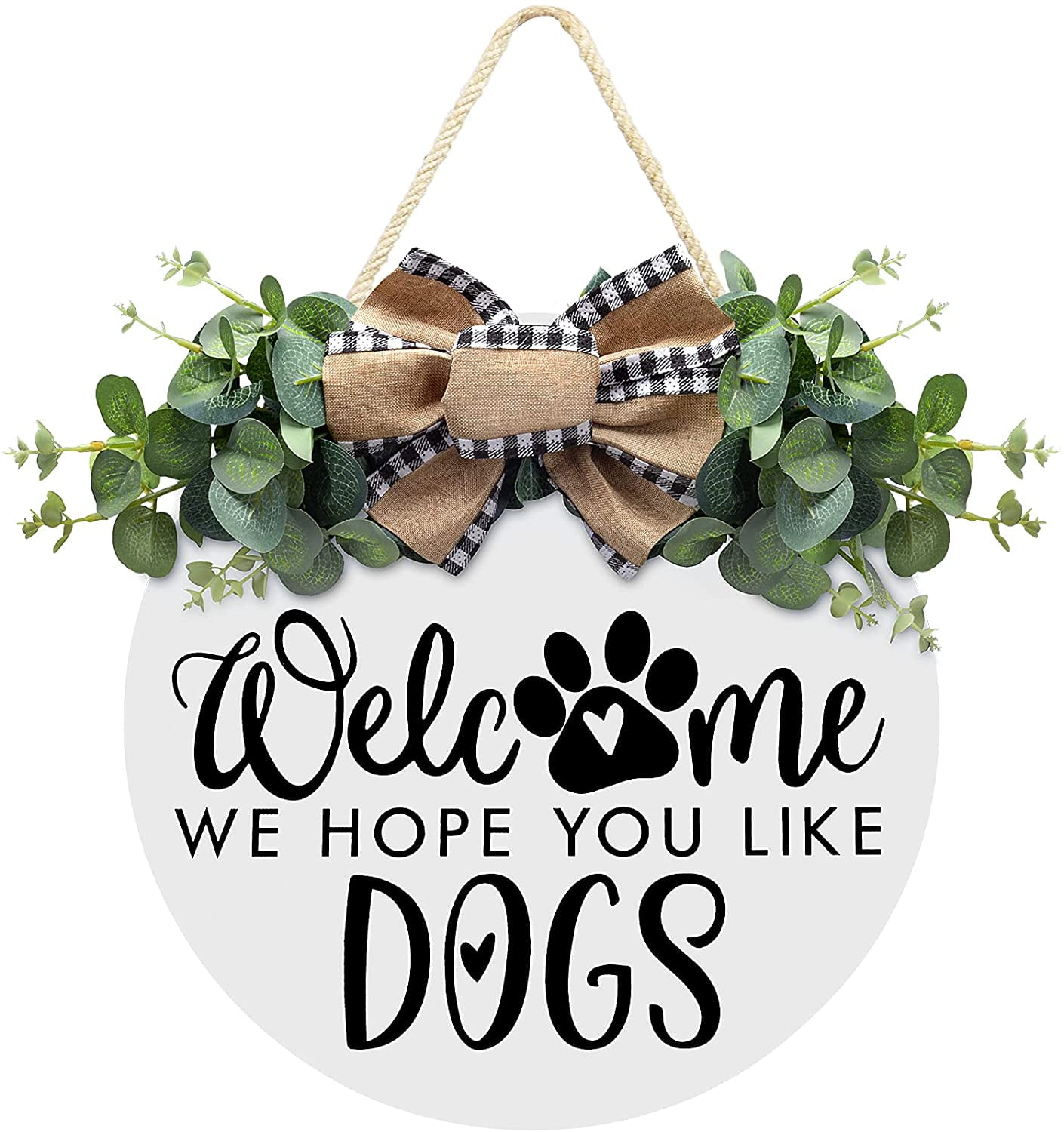 Welcome We Hope You Like Dogs Sign for Front Door Porch Farmhouse ...