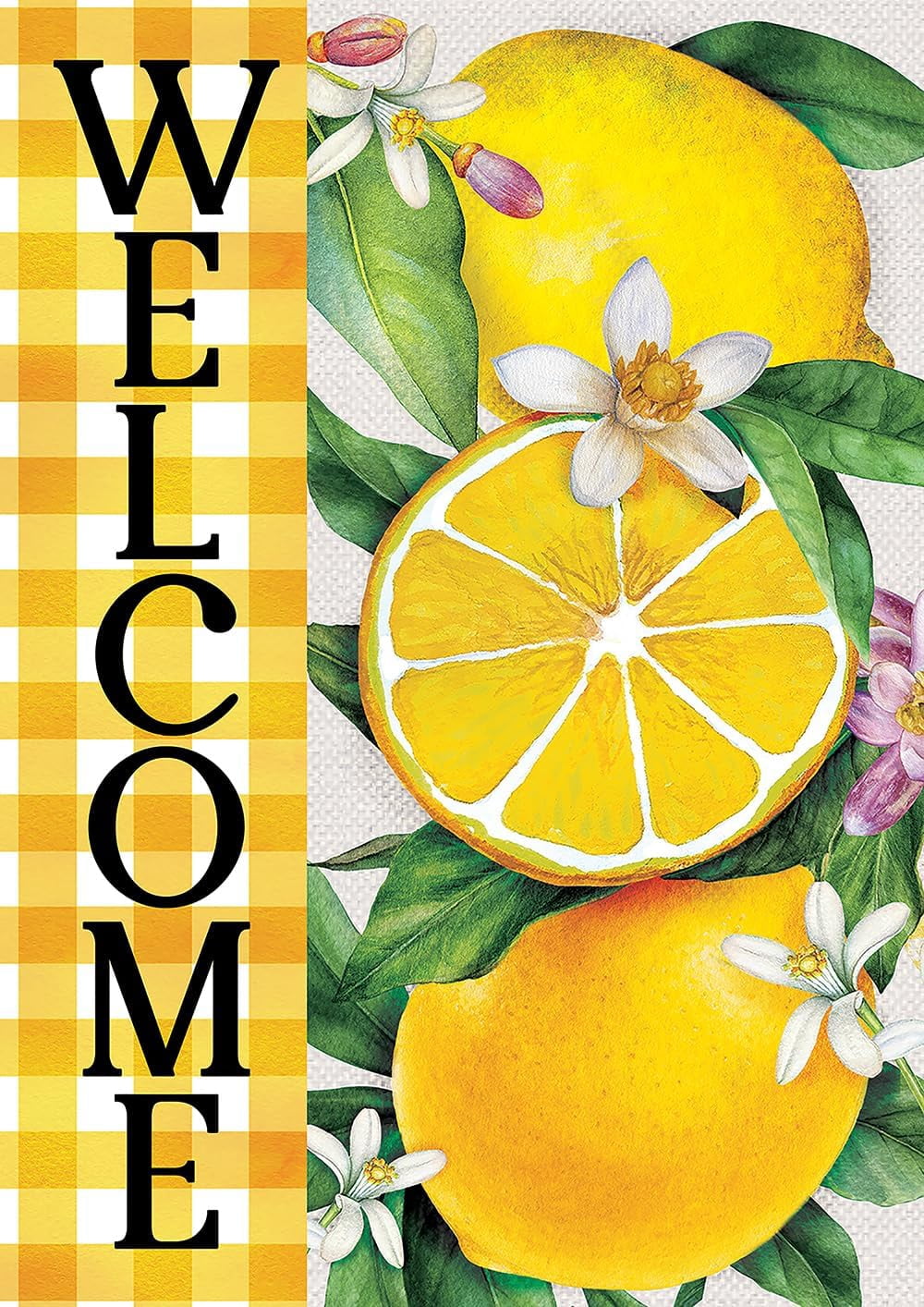 Welcome Wedge Summer Flag, Double Sided for Outdoor Lemon House Yard ...