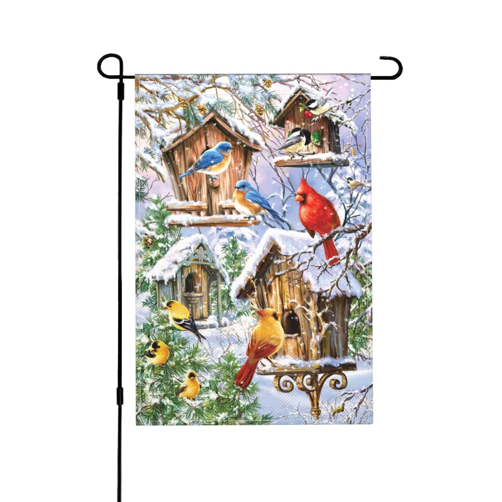 Welcome Winter Cardinal Birds Double Sided Flags 12 x 18 inch Christmas ...