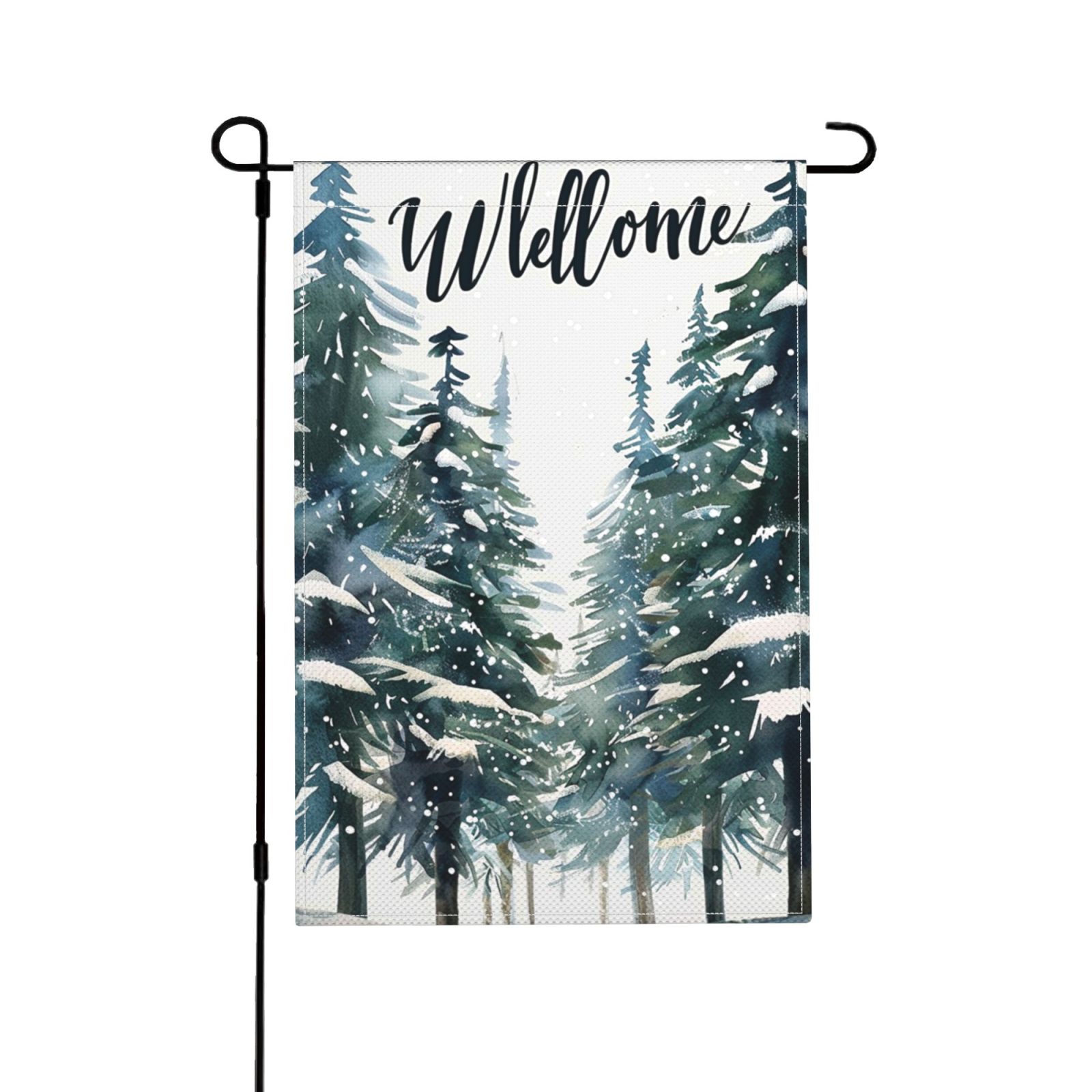 Welcome Winter Garden Flags 12x18 Inch Vertical Double Sided, Christmas ...