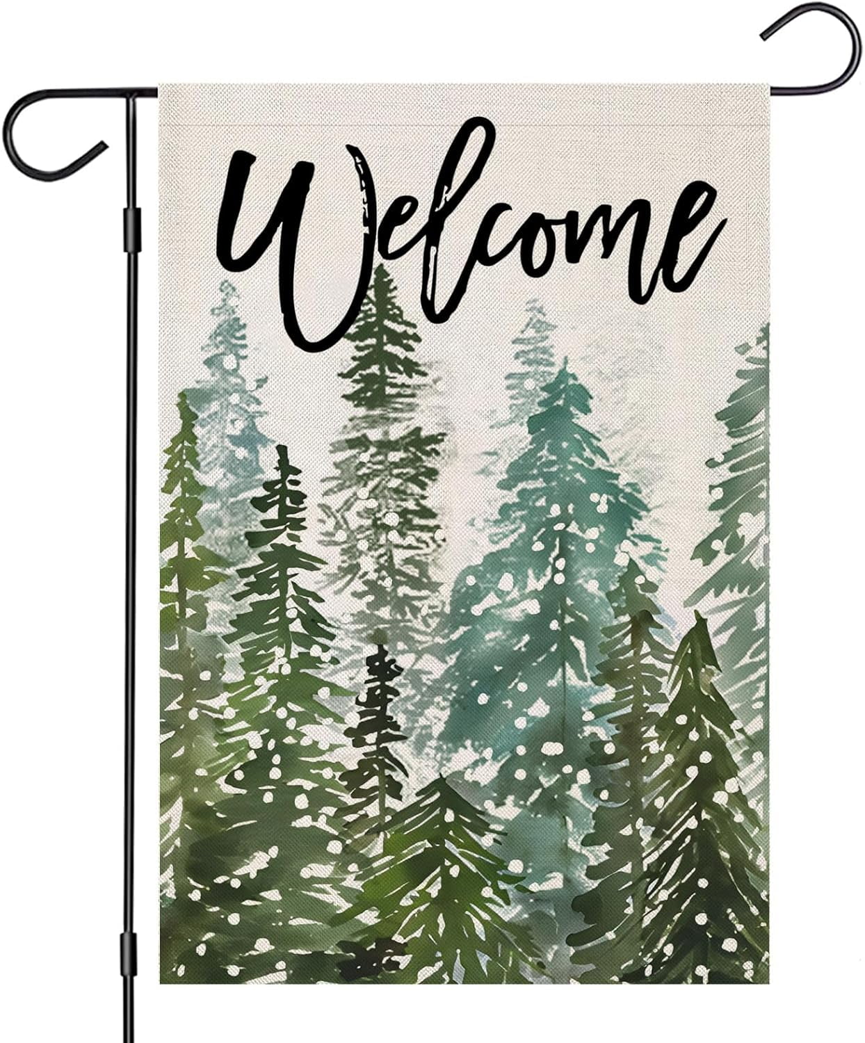 Welcome Winter Garden Flags 12x18 Inch Vertical Double Sided, Christmas ...