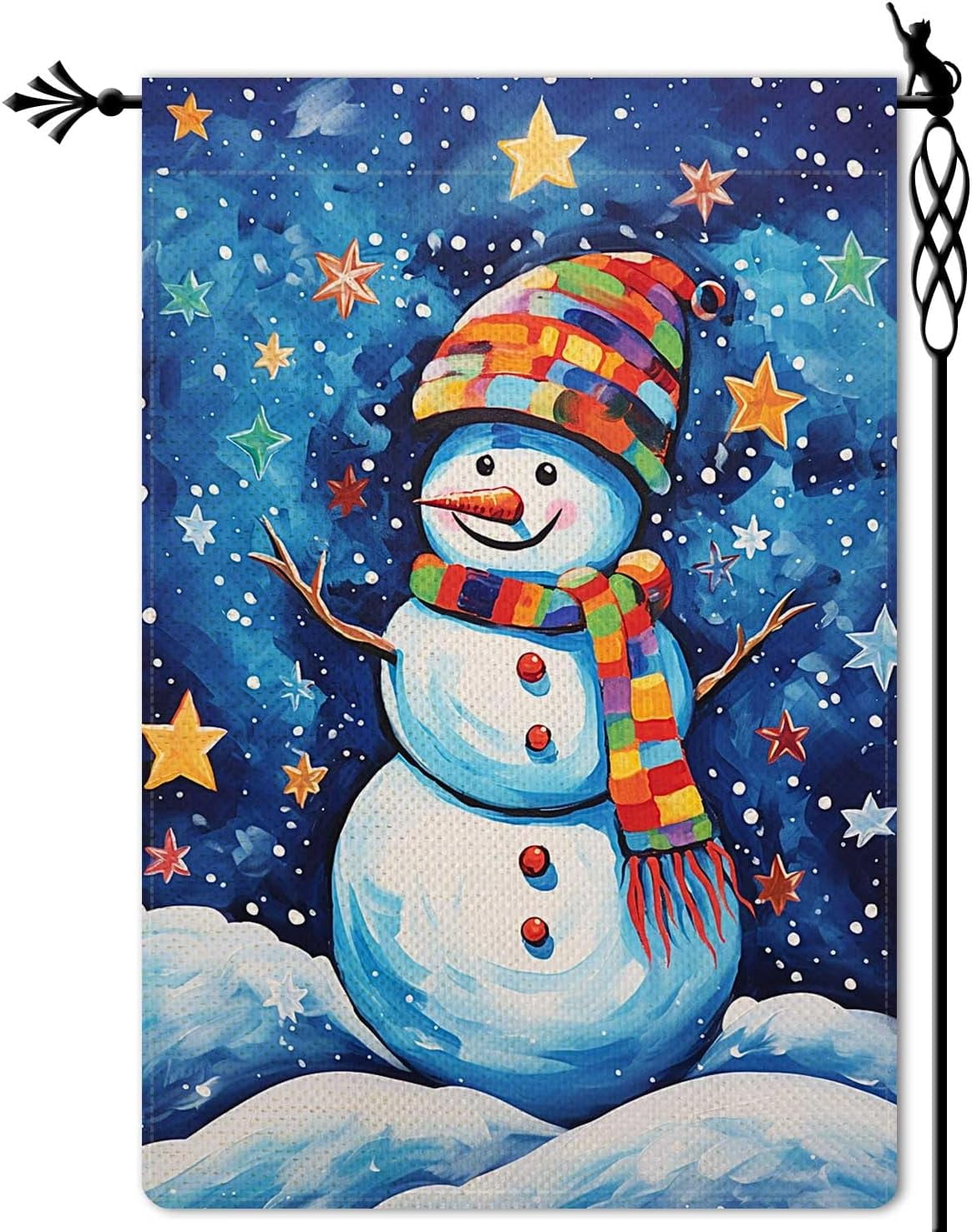 Welcome Winter Snowman Garden Flag Warm Holiday Garden Flag Winter ...