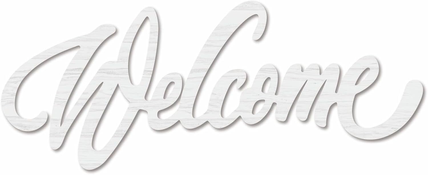 Welcome Wood Cut Sign Art Letter Laser Cut Wood Sign Wooden Decor ...