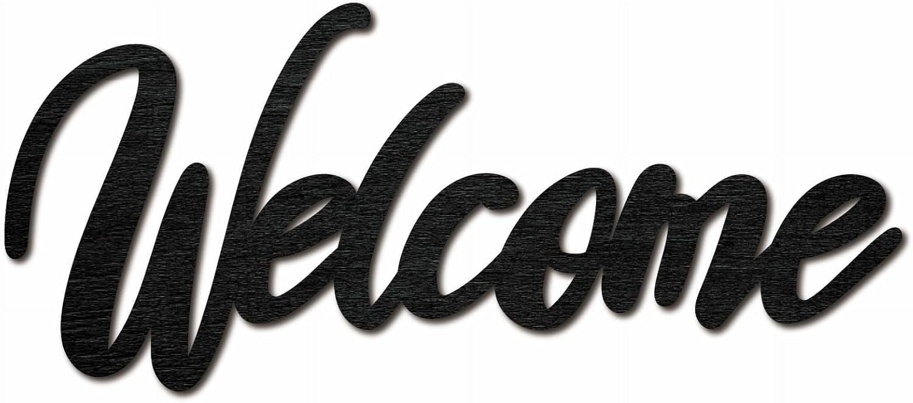 Welcome Wood Cutouts Decorative Word Signs Blank Script Unfinished ...