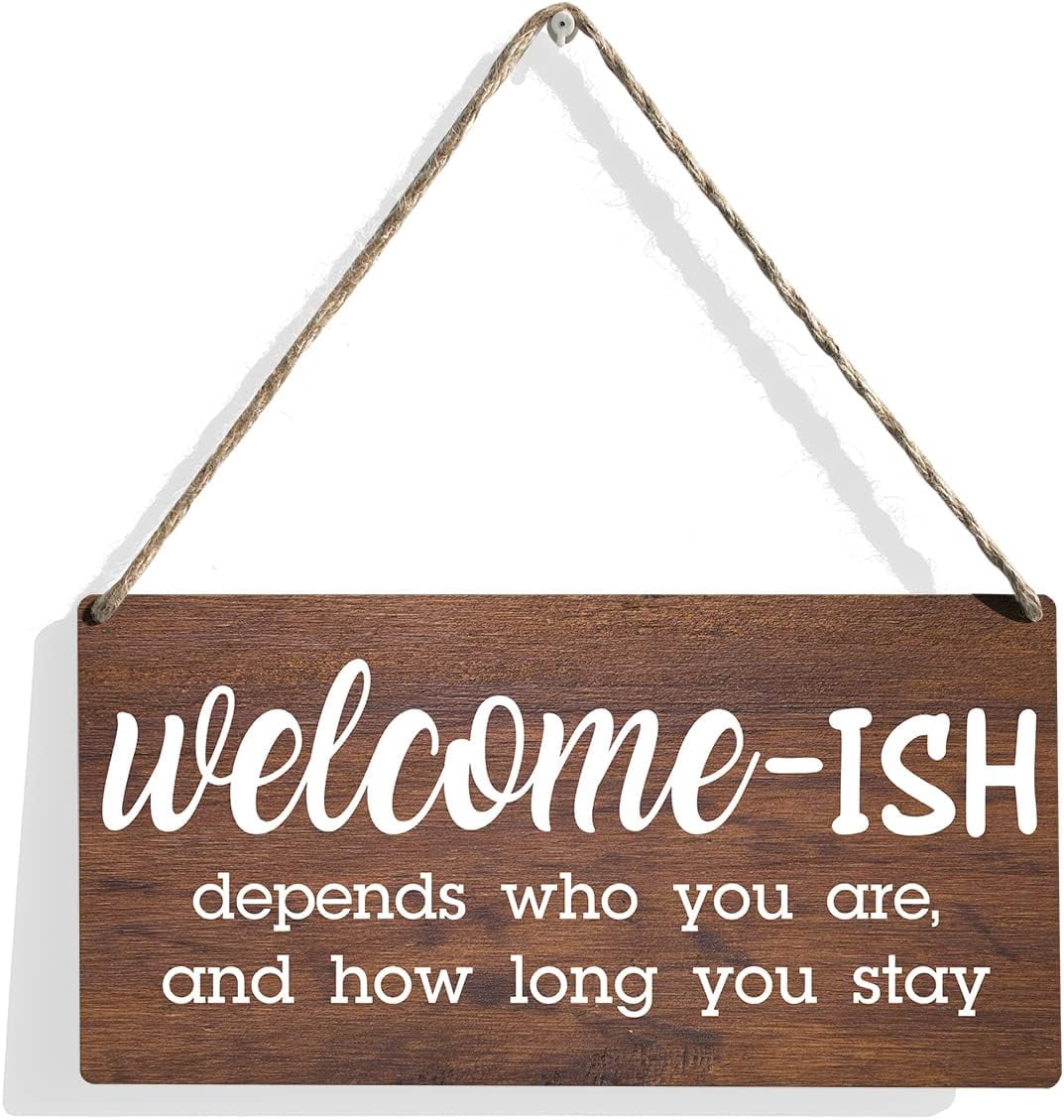 Welcome Wood Sign Front Door Wooden Signs Rustic Hanging Plaque Home ...