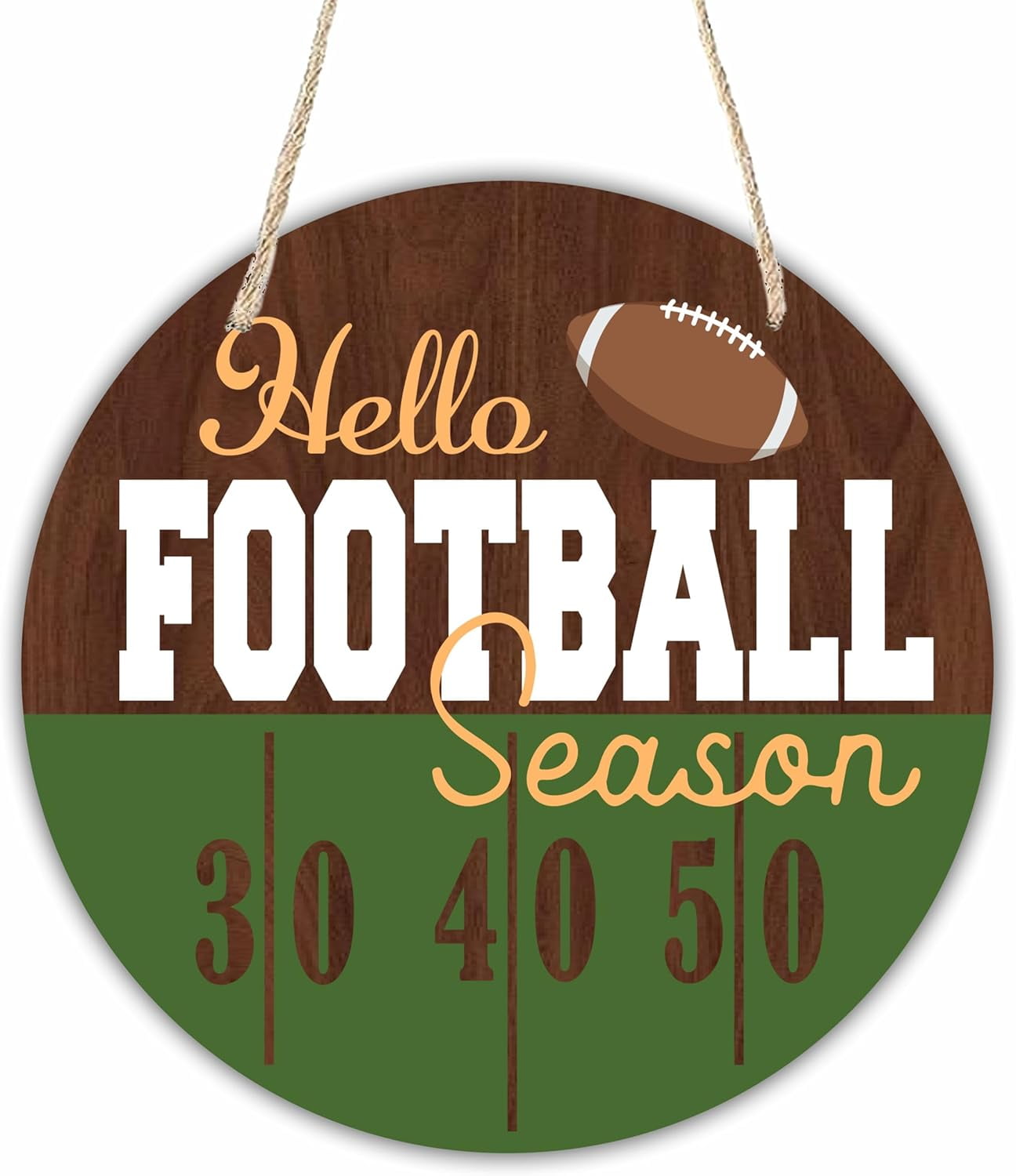 Welcome Wooden Decoration-Hello Football Season With Watercolor ...